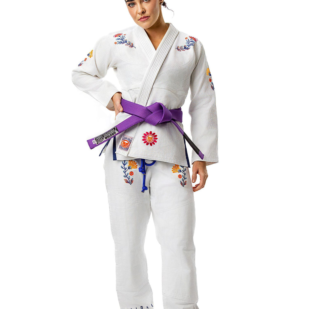 Women's Perfect Fit™ Embroidered Jiu Jitsu Gi - Flores Eternas - White ...