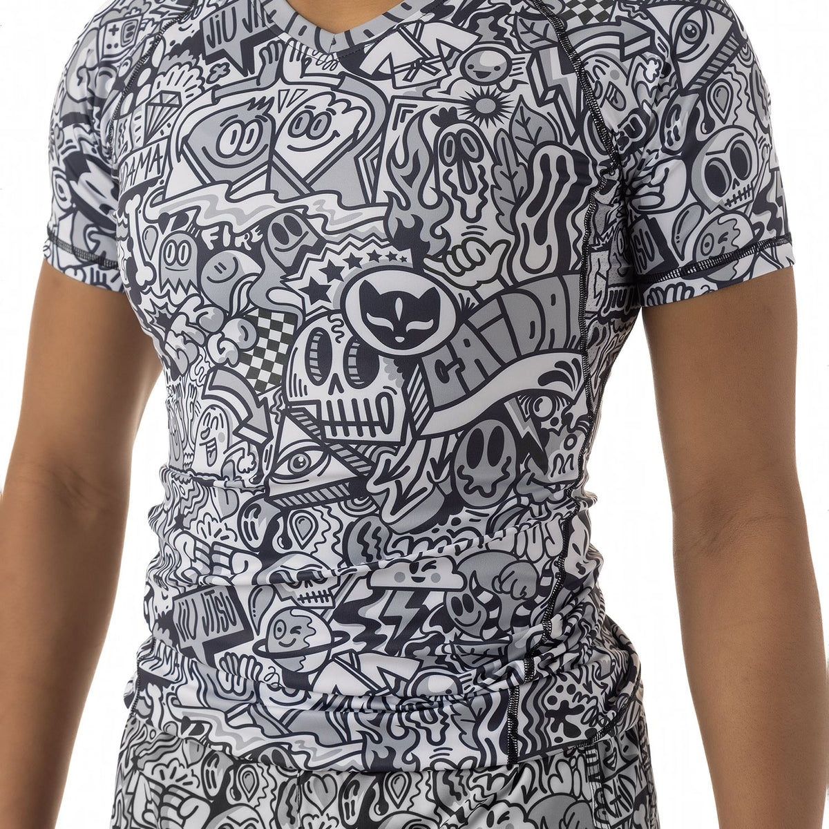 Women's Doodle Rashguard | Edgy BJJ Art Wear – GAIDAMA